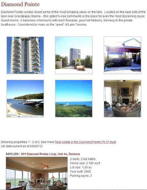 Look! Diamond Pointe Condominiums on Lake Texoma...SPECTACULAR VIEWS!