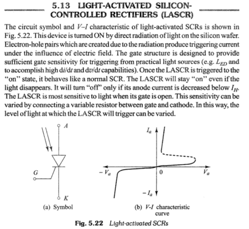 LASCR(Light Activated Silicon Controlled Rectifiers)