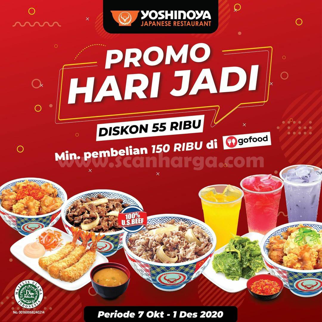 YOSHINOYA Promo Hari Jadi Gojek ke10 - Diskon 55 Ribu dengan Gofood ...
