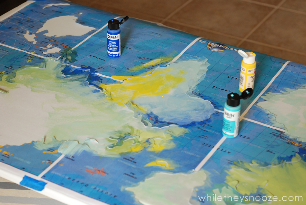 While They Snooze: DIY Map Table Tutorial