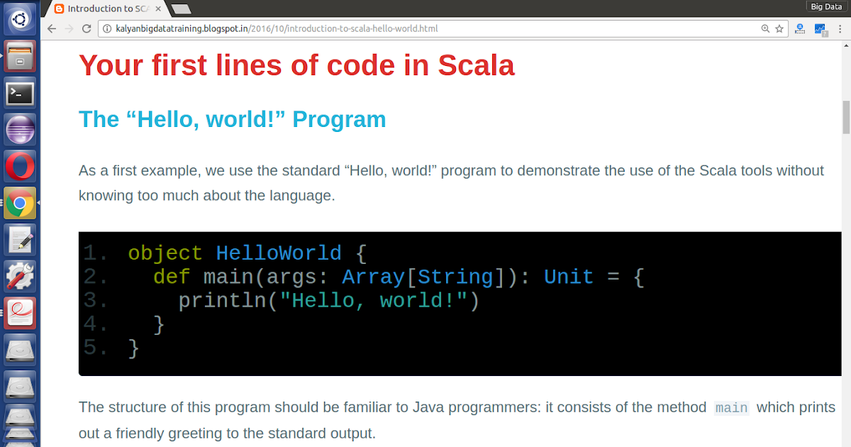 Introduction To Scala Hello World Program In Scala Day