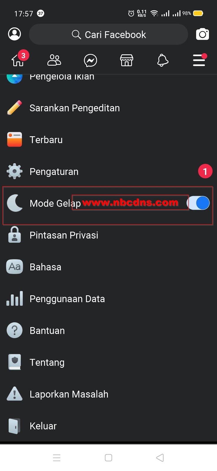 Cara Bikin Dark Mode Di Facebook Lite HP Android - NEWBIE CODE NEWS ...