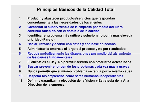 Control de Calidad: Calidad Total