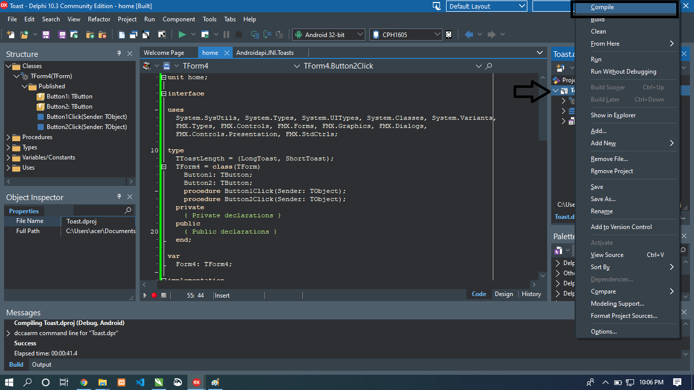 Membuat Toast di Android dengan Embarcadero Delphi - Koding Bagus