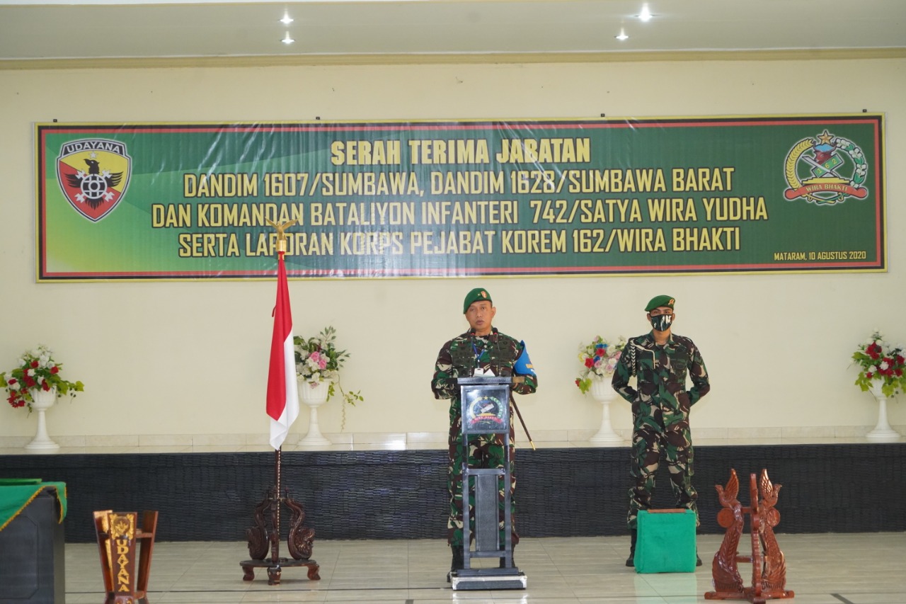 Pimpin Sertijab Pamen, Ini Penekanan Danrem 162/WB