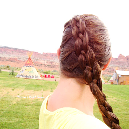 Miriam's Vlecht Lessen: 4 plukken opvlecht (4 strand Dutch braid)