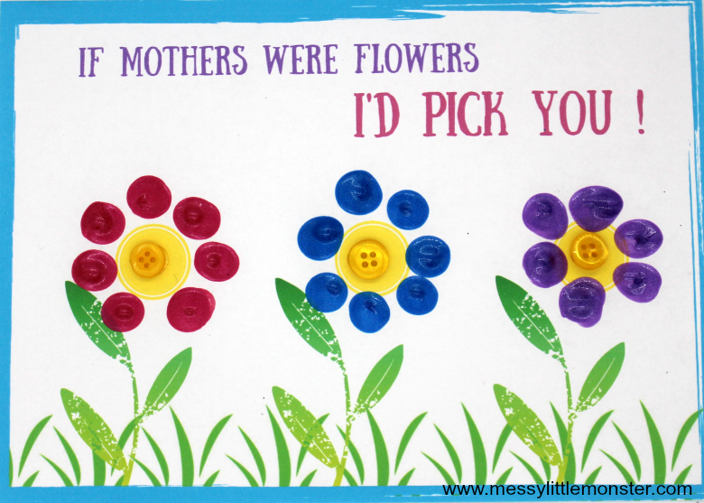 Mothers Day Card Printable - A fingerprint keepsake for mom - Messy ...