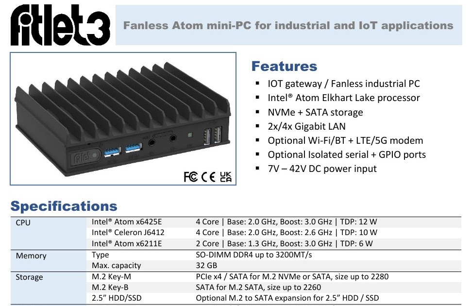 FanlessTech: fitlet3: Elkhart Lake confirmed
