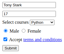 DWPD:4.2 Create form using text box, check box, radio button, select ...