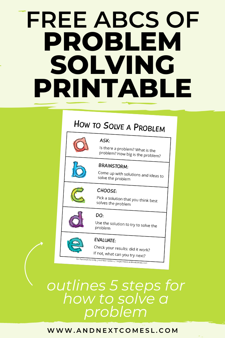 The ABCs of Problem Solving Steps {Free Printable Included!} | And Next ...