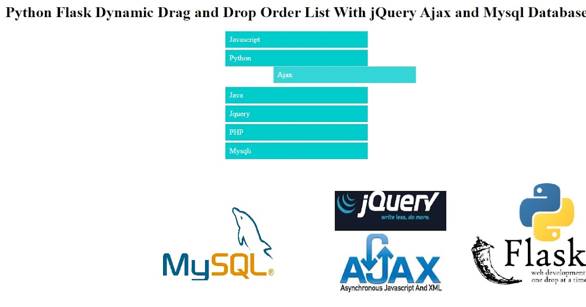 Python Flask Dynamic Drag and Drop Order List With jQuery Ajax and ... Python Flask Dynamic Drag and Drop Order List With jQuery Ajax and ...