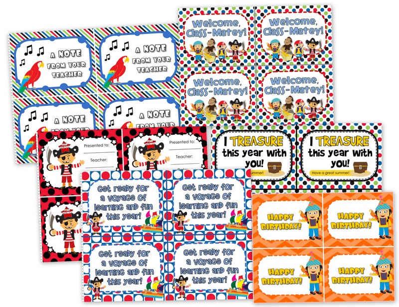 Pirate Themed Days of the Week FREEBIE and New Classroom Materials Pack ...
