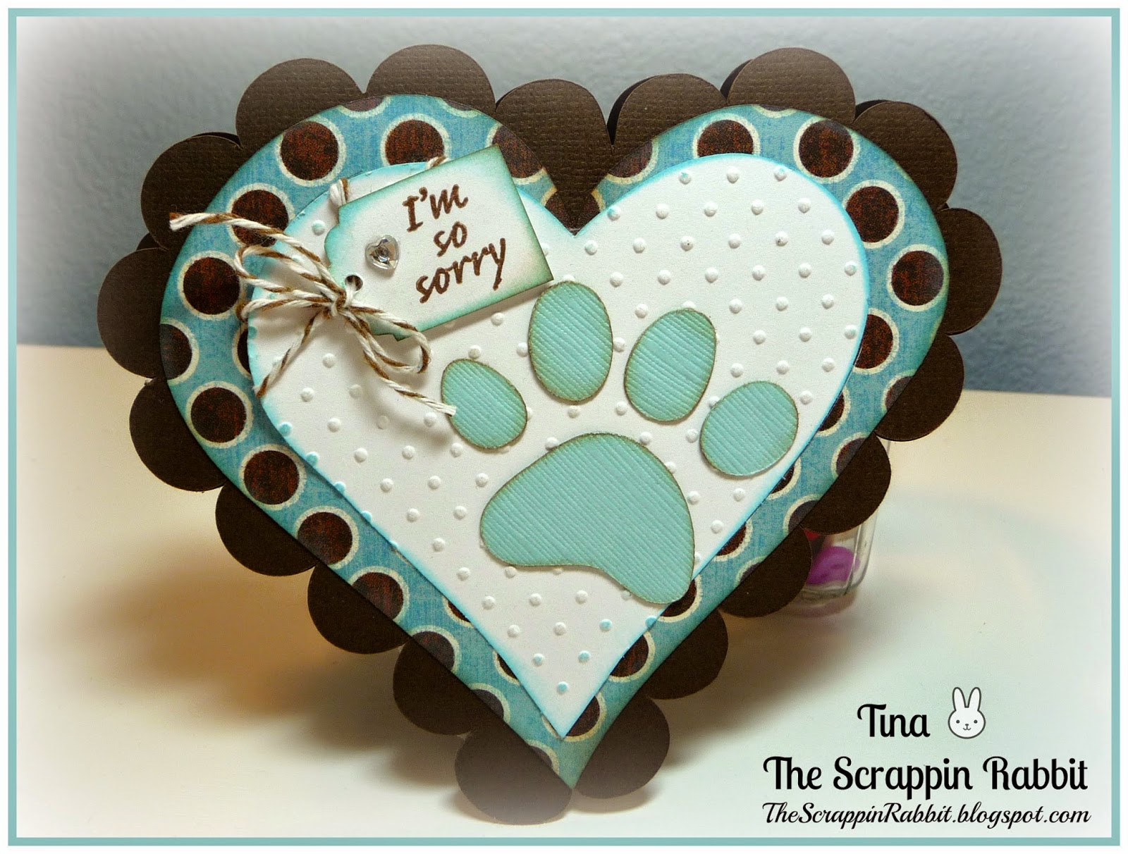 The Scrappin Rabbit: Paw on Heart Sympathy Card