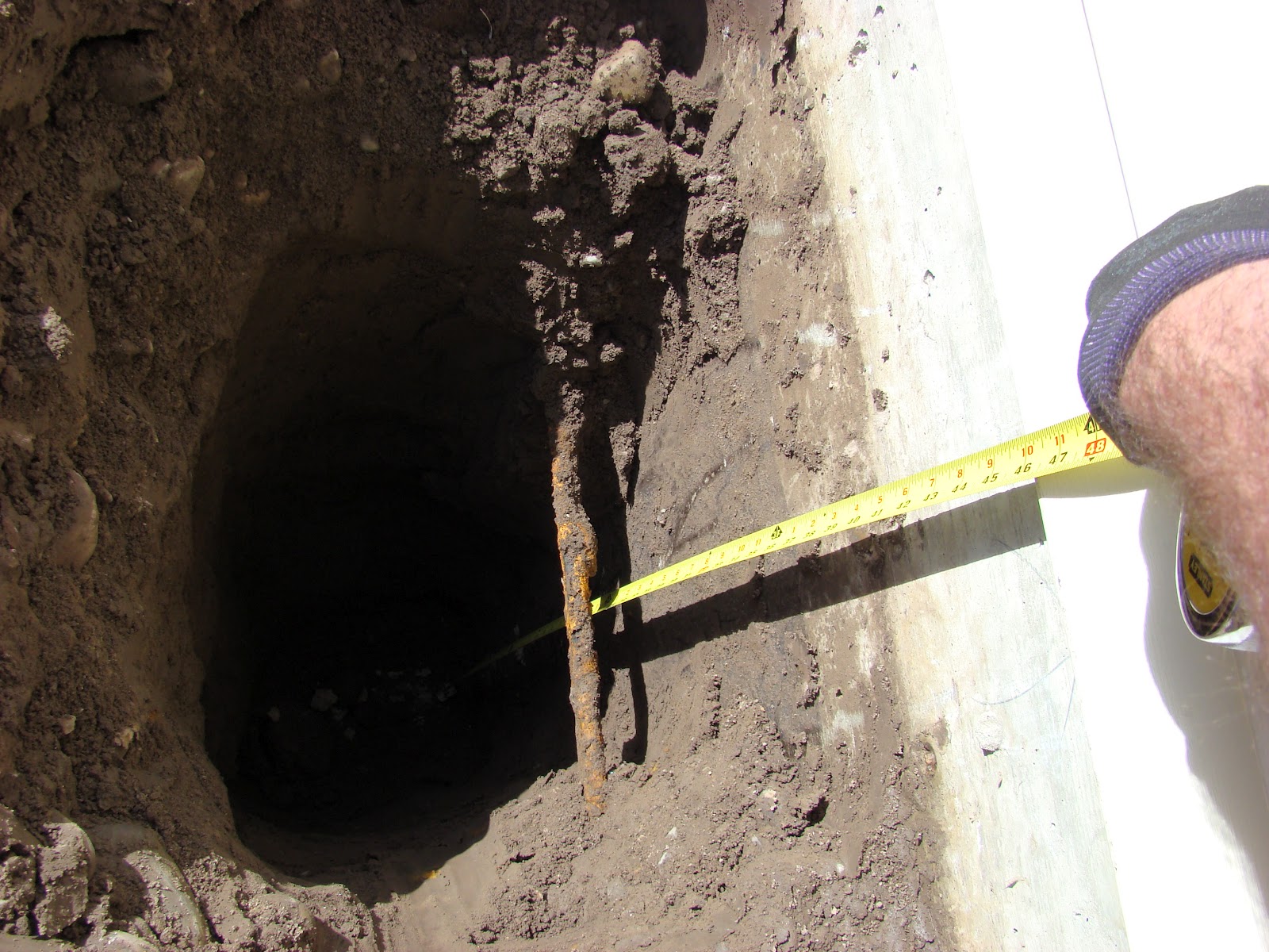 Lafranchi Second Story Addition: Digging Hole to Confirm Proper Footing
