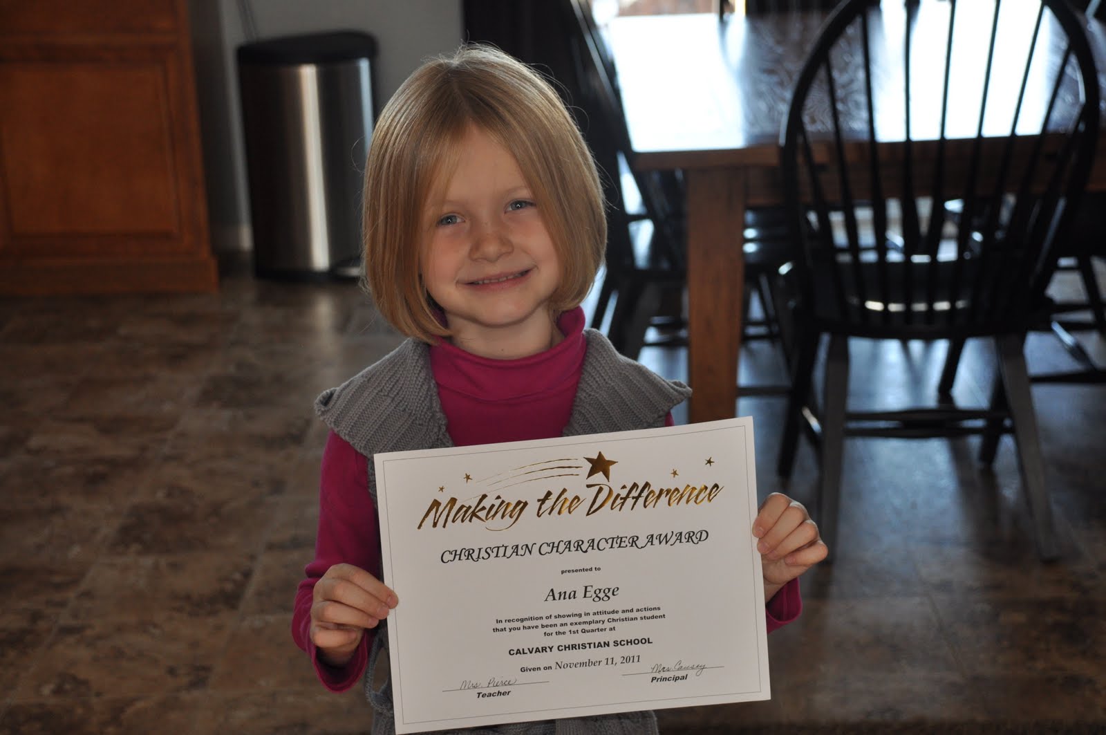 Life in the Hills: Christian Character Award....