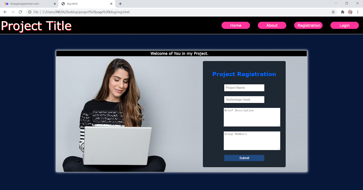 How To Create A Registration Form Using Html And Css How To Store Html