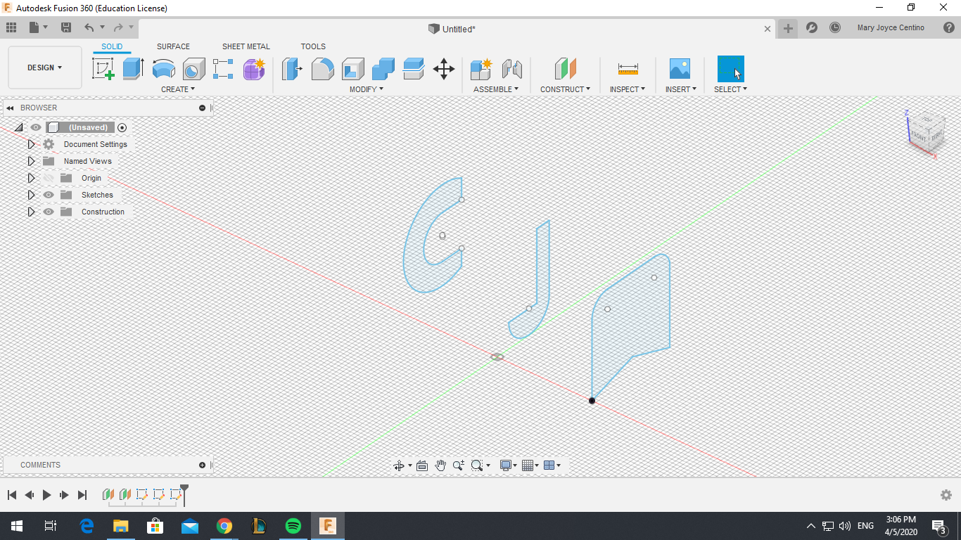 BENV1010 MARY CENTINO: Week 7: Fusion 360 (Loft & Shell)