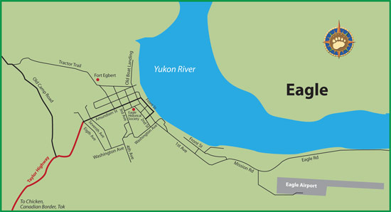 Maps of Alaska Roads By Bearfoot Guides: Map of Eagle, Alaska