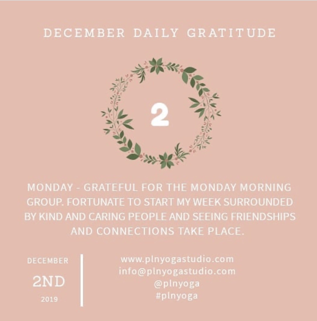 PLN Yoga Studio - Pamela Nelson: December Gratitude 🙏 Challenge