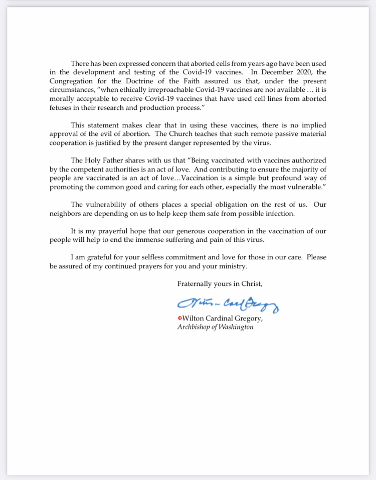 A Priest Life ((((,,)))): Cardinal Gregory: “… the decision to receive ...