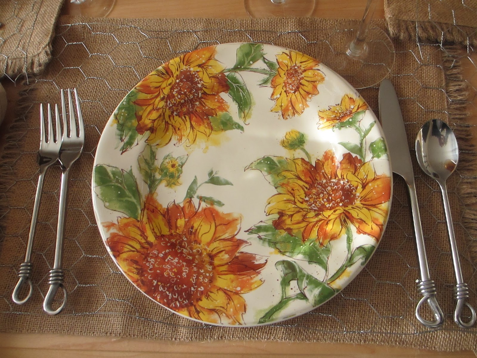 The Welcomed Guest: Sunflowers and Amber Table