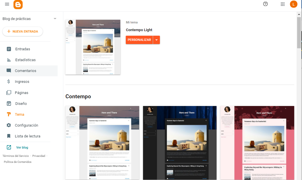 Laboratic's Blog G9: Actividad 9: Estructura del blog. Las plantillas