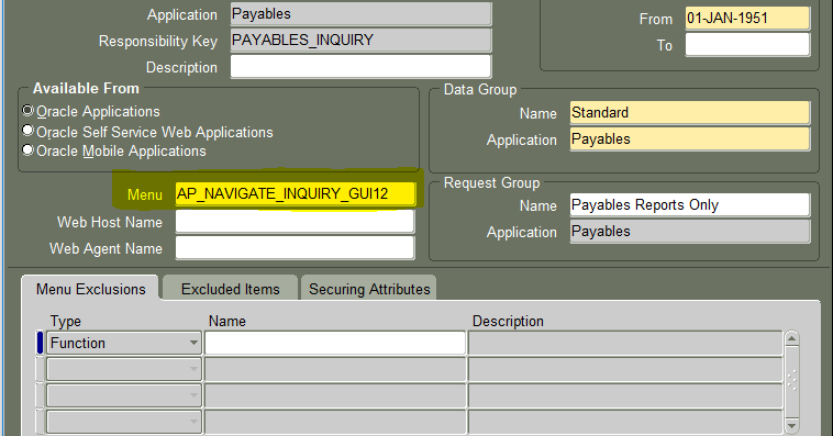 Oracle Applications Blog How To Remove Menu From Responsibility In Oracle Apps