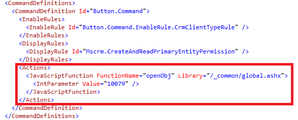 Ms Crm Customization Open Entity Form From Entity Ribbon Custom Button