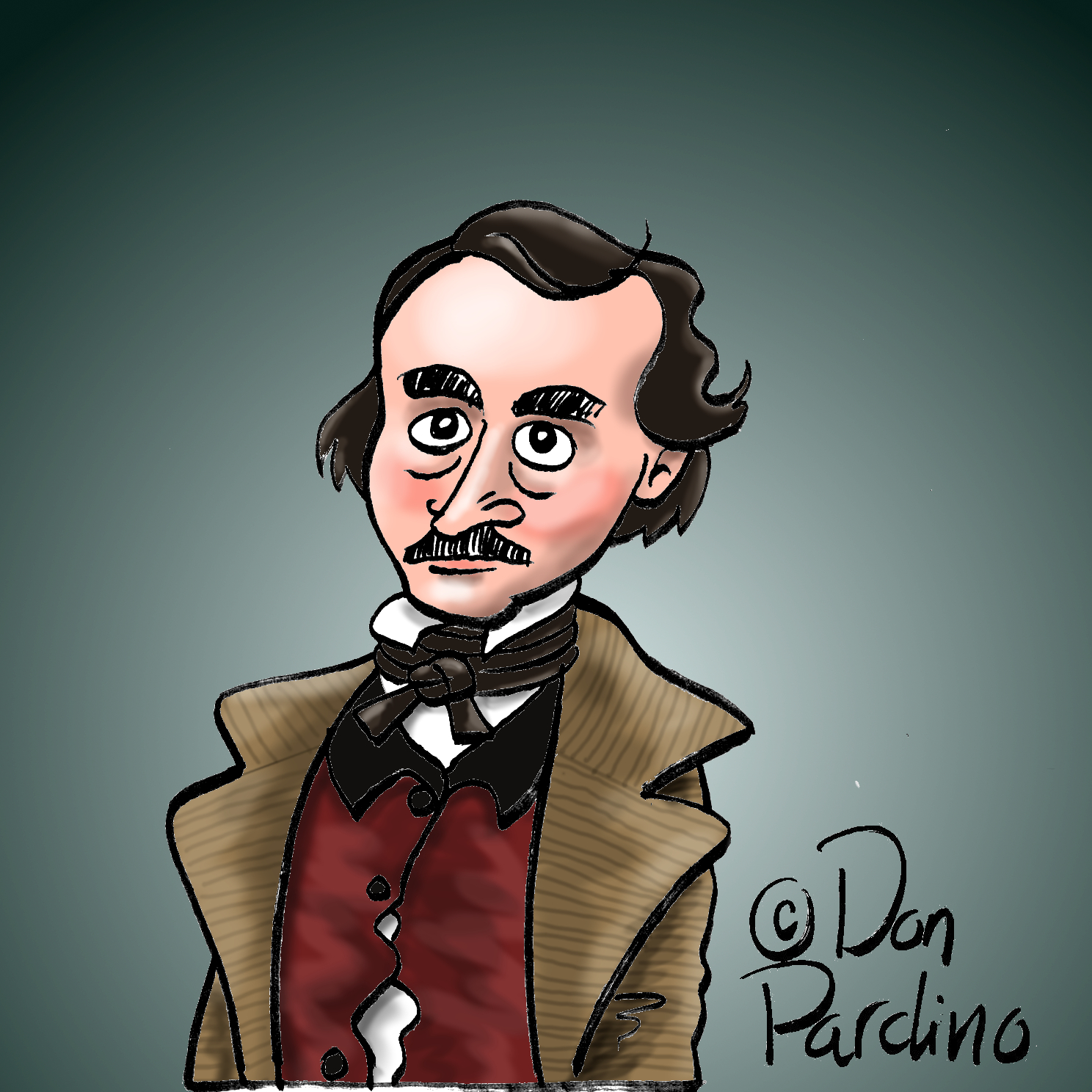 Cuatro caricaturas de escritores