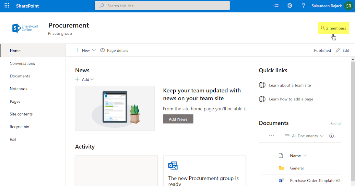 SharePoint Online: How to Add User to Office 365 Group Site ...