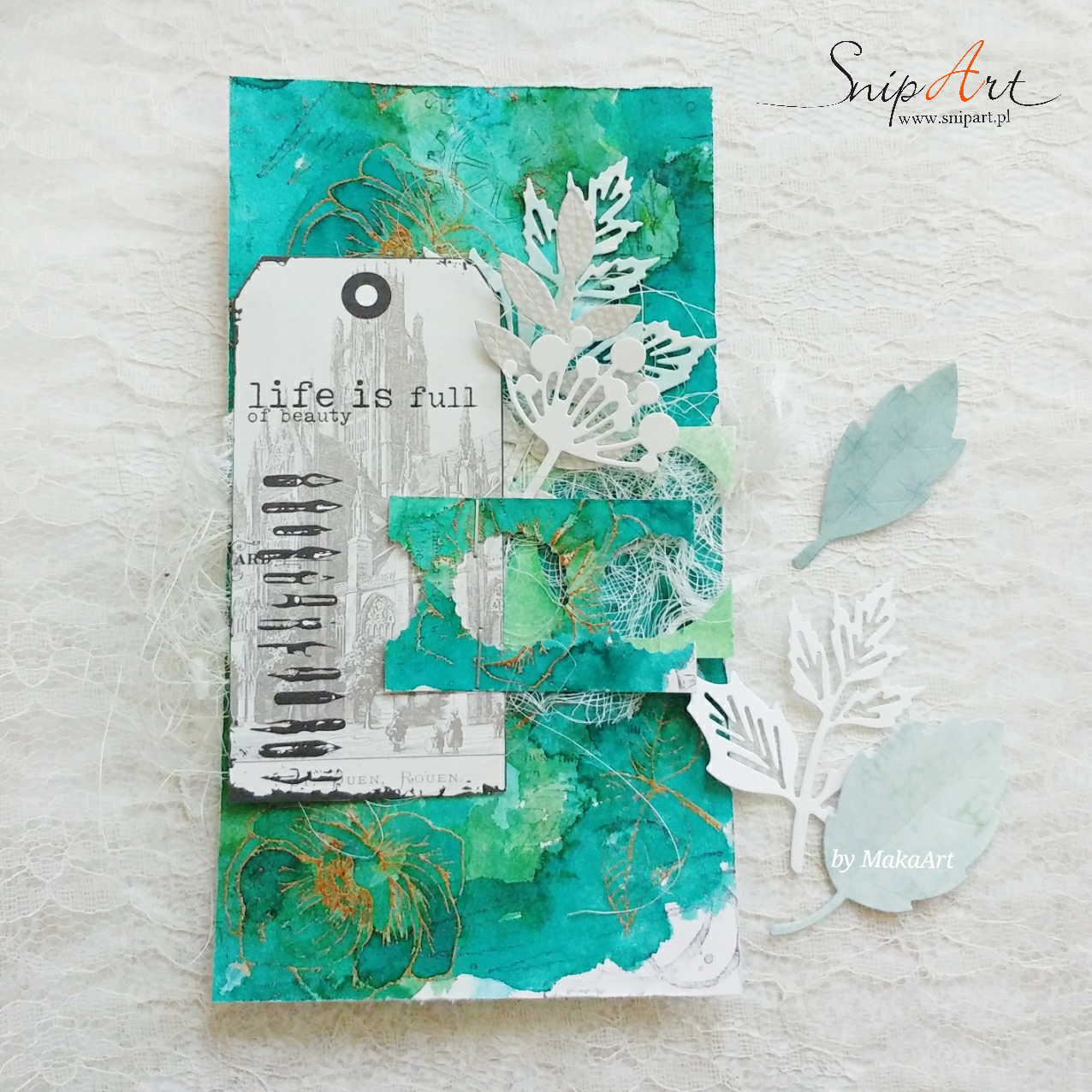 My journey through the mixed media world...: Layered MM Card in Green ...