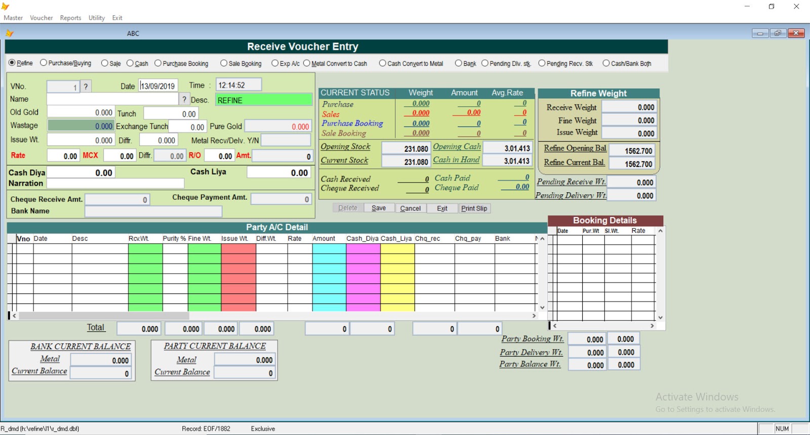 Software for Gold Refinery