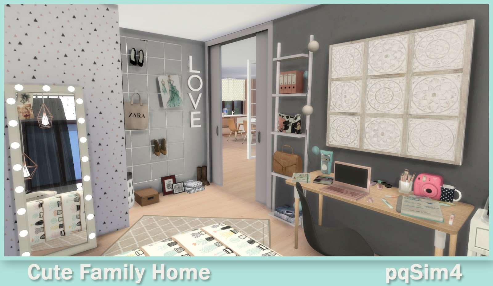 Cute Family Home. The Sims 4 Speed Build.