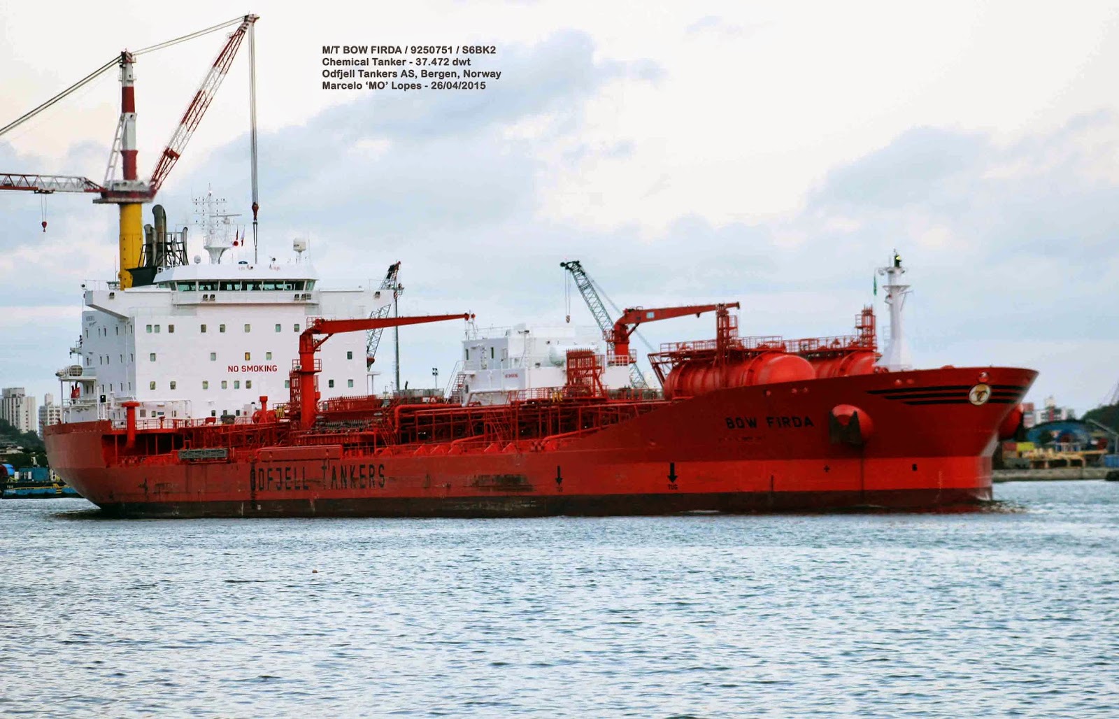 Santos Shiplovers: M/T Bow Firda / S6BK2 - Leaving Santos 26/04/2015