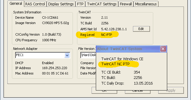 Go TwinCAT: Activating System NC PTP Module