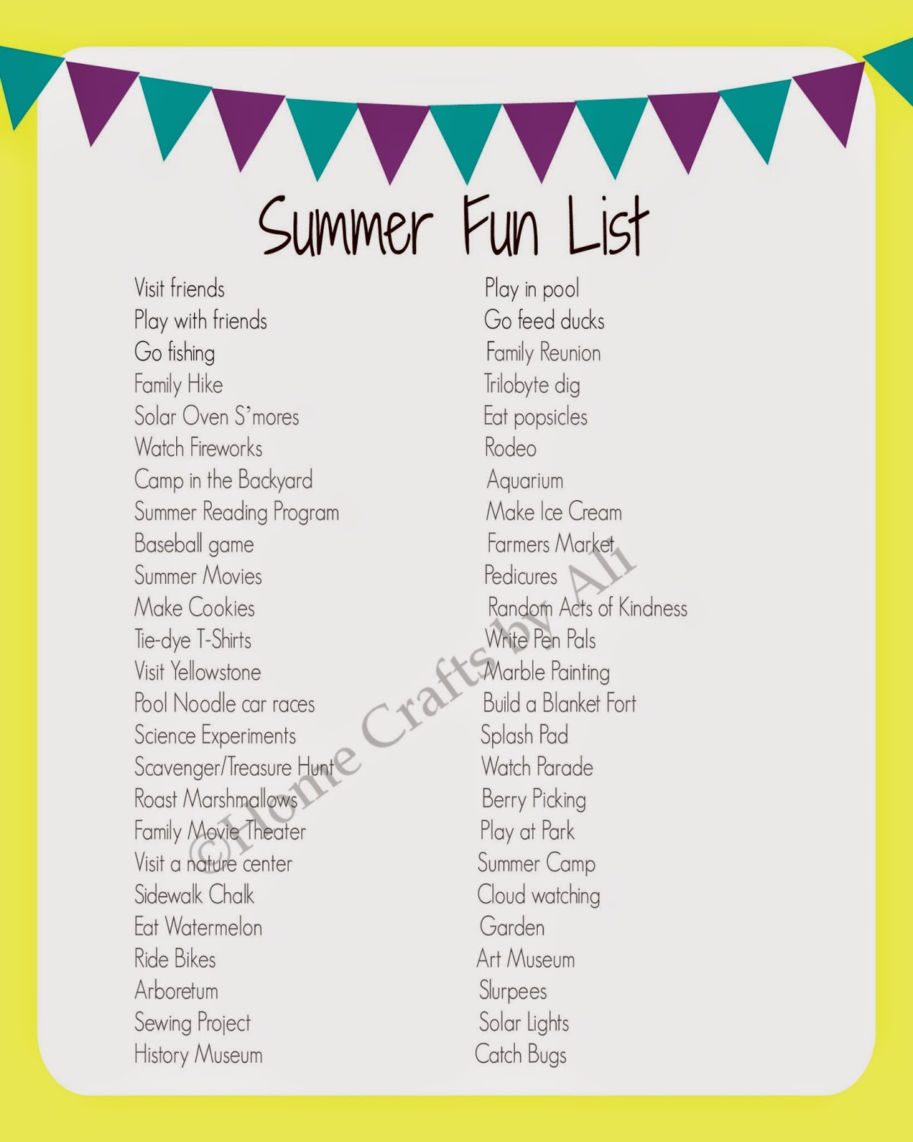 50 Summer Fun Ideas - Home Crafts by Ali