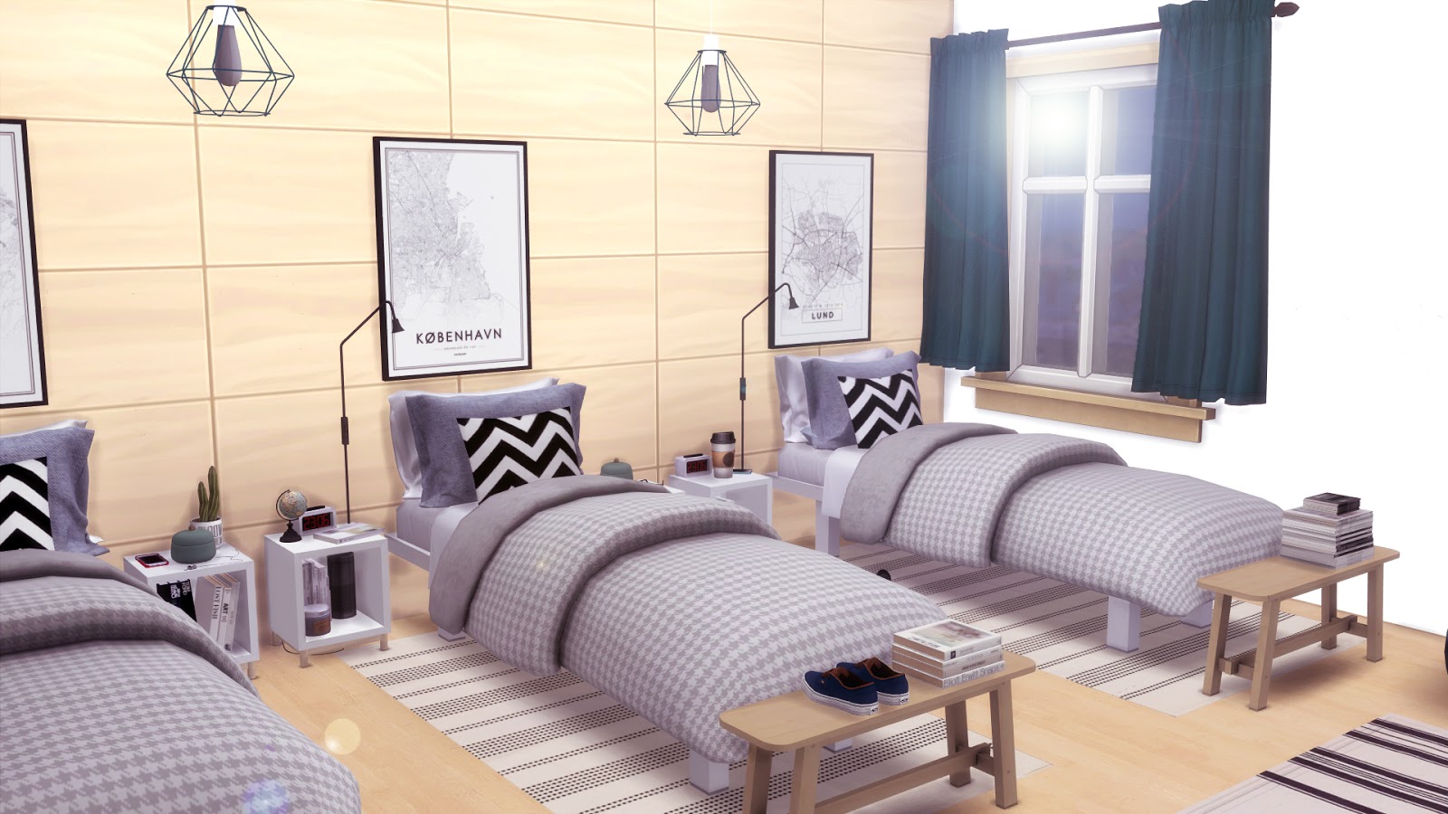SIMS 4 - HOSTEL UNIVERSITY BRITECHESTER ROOMS MAKEOVER DL + CC ...