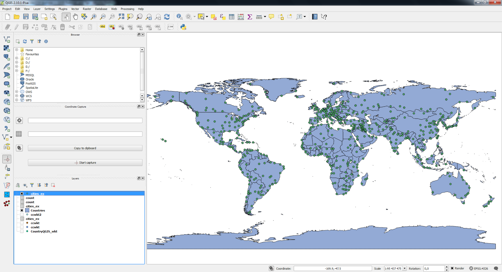 Importexport Of Map Layers From Csv File With Wkt Geometry In Openwebgis And Qgis المنتدى