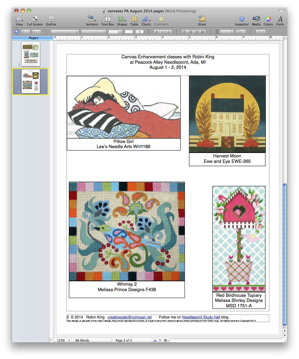 Needlepoint Study Hall: Teaching at Peacock Alley Needlepoint 2014 - part 1