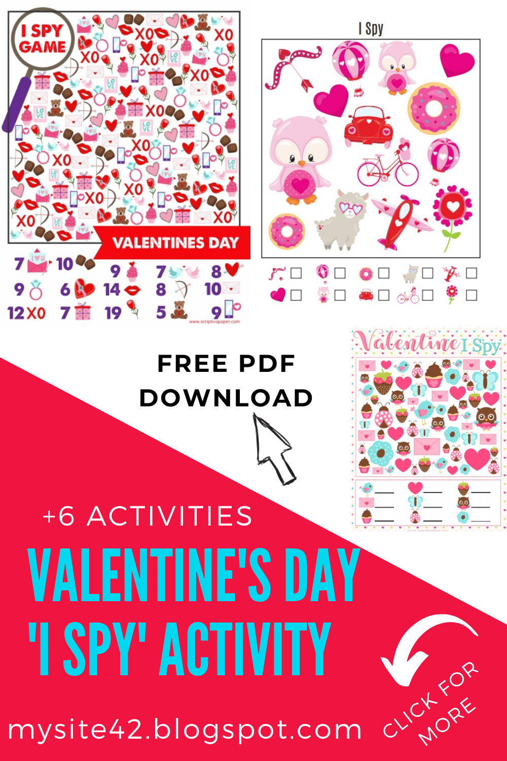 VALENTINE'S DAY 'I SPY' ACTIVITY - Valentines Day Worksheets Activities