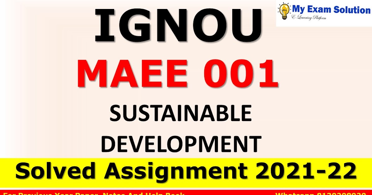 MAEE 001 Solved Assignment 2021-22 - My Exam Solution