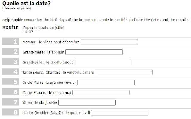 Le blog de FLE de madame Lourido: Les mois et les dates