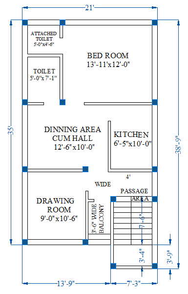 21 x 35 house design