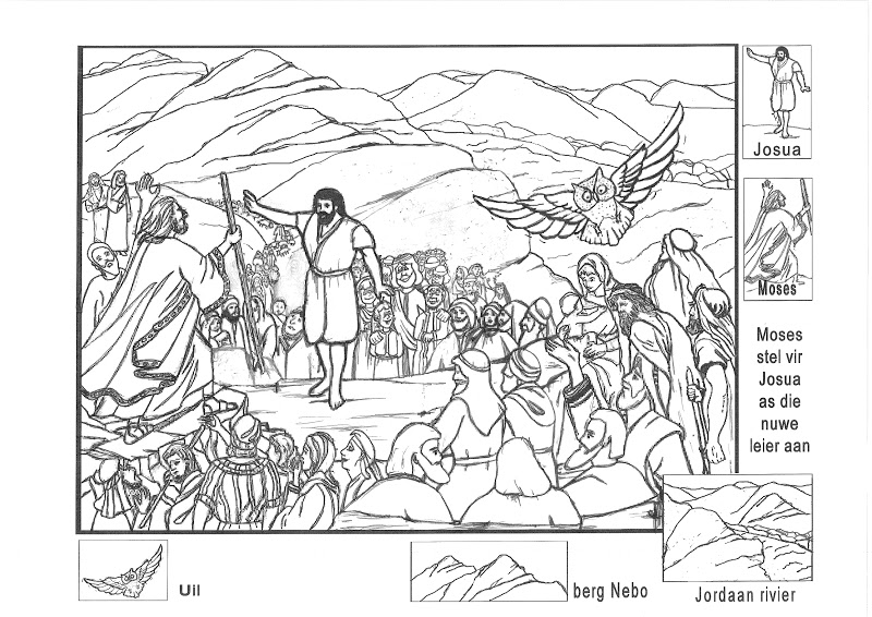 Bybel Inkleur Prente Vir Kinders Sketch Coloring Page