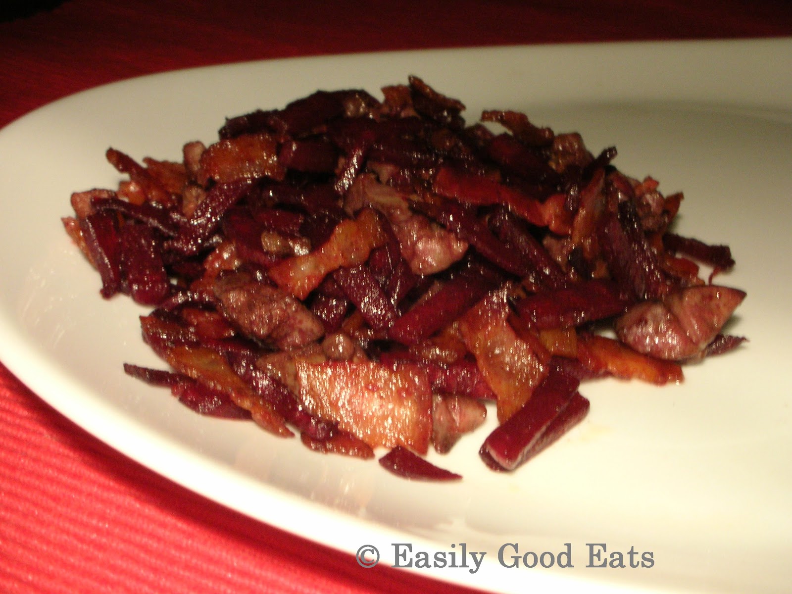 Easily Good Eats: Fried Beetroot, Liver and Bacon Recipe