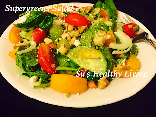 Su'sHealthyLiving: Supergreen Salad with Raspberry Vinaigrette.