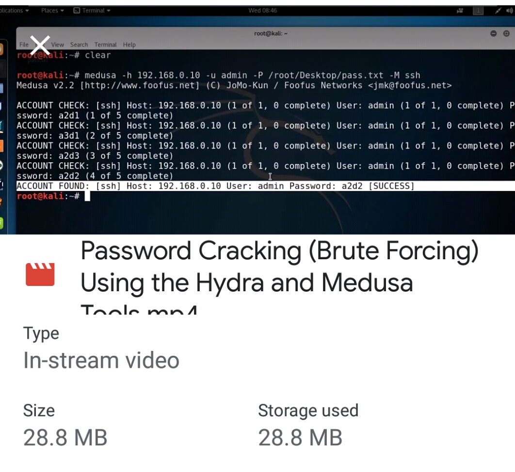 Password Cracking (Brute Forcing) Using the Hydra and Medusa Tools Password Cracking (Brute Forcing) Using the Hydra and Medusa Tools