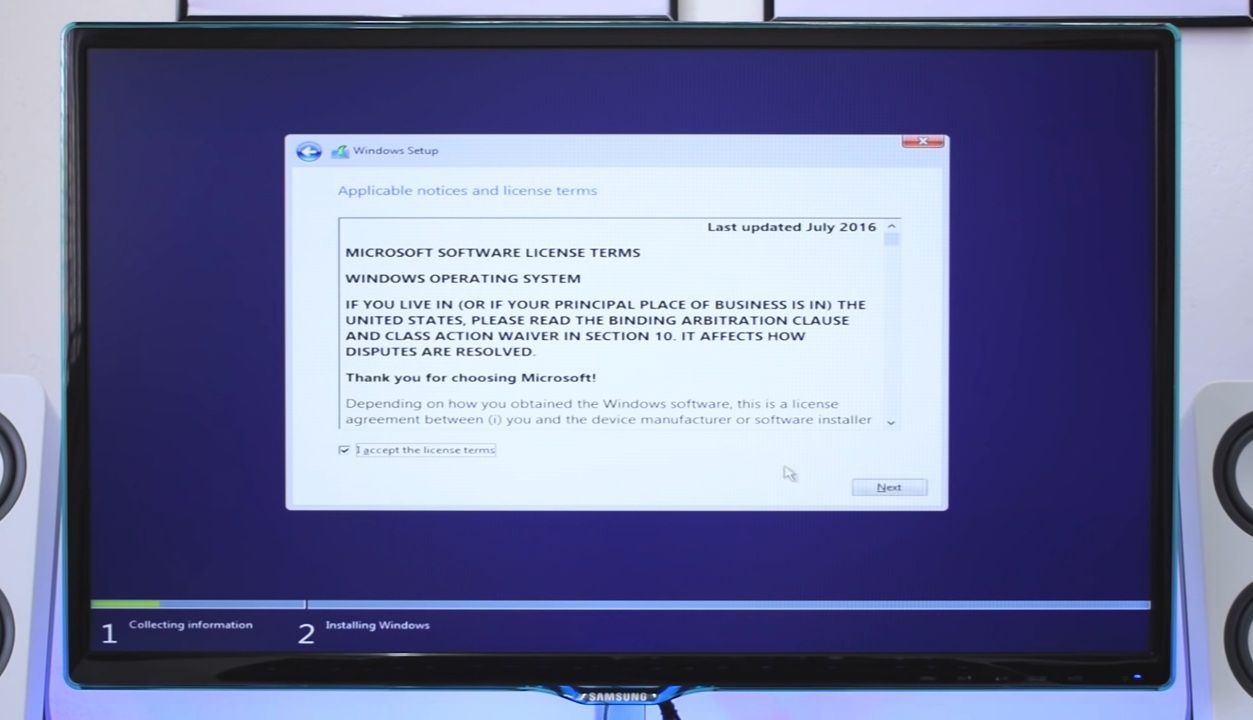 Installation of Windows