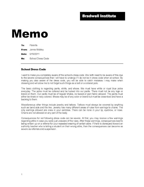 Jen's LIFE: Dress Code Memo